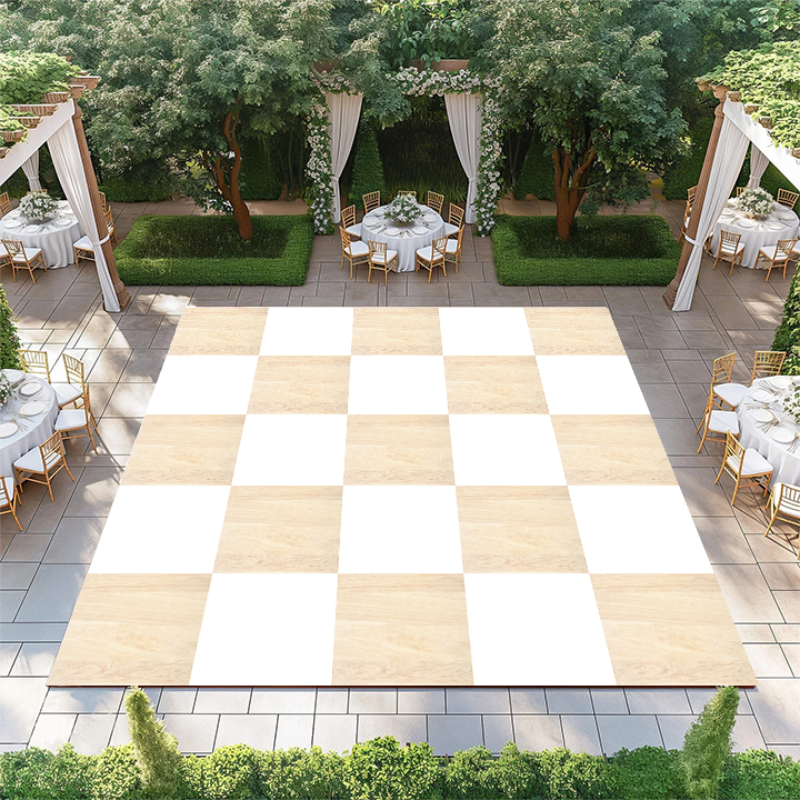 Light Oak and White Checkerboard – inkredibledancefloors