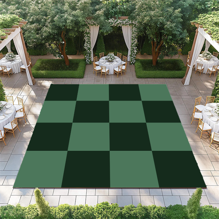 Dark Green and Hunter Green Checkerboard – inkredibledancefloors