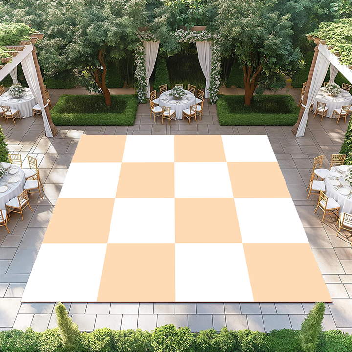 Pale Red-Orange and White Checkerboard – inkredibledancefloors