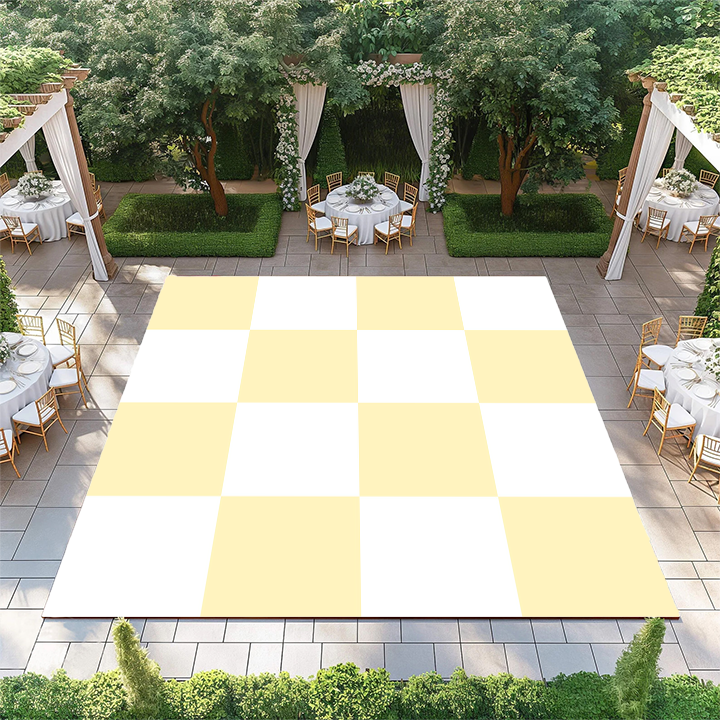 Pale Yellow and White Checkerboard – inkredibledancefloors