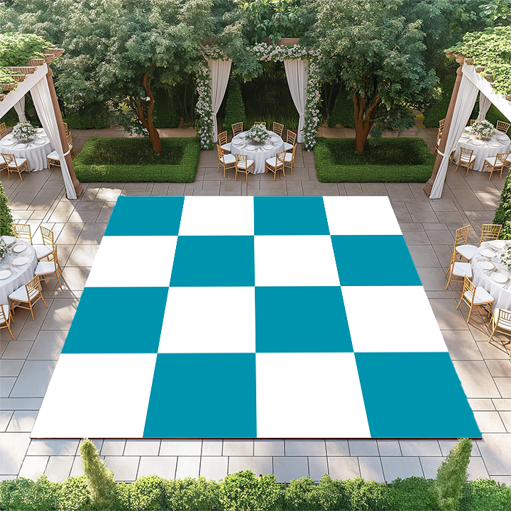 Teal and White Checkerboard – inkredibledancefloors